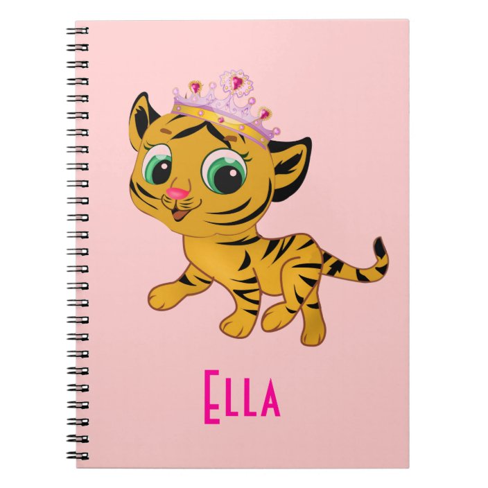 Personalized Girl Tiger Princess Tigress Notebook | Zazzle.com
