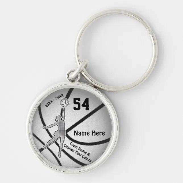 Personalized Girls Basketball Gifts for Seniors Keychain | Zazzle