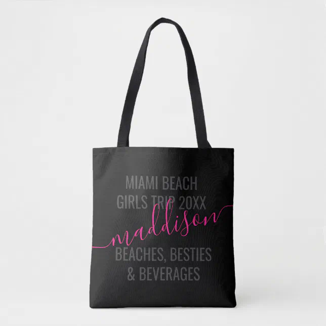Personalized Girls Beach Trip Custom Tote Bag | Zazzle