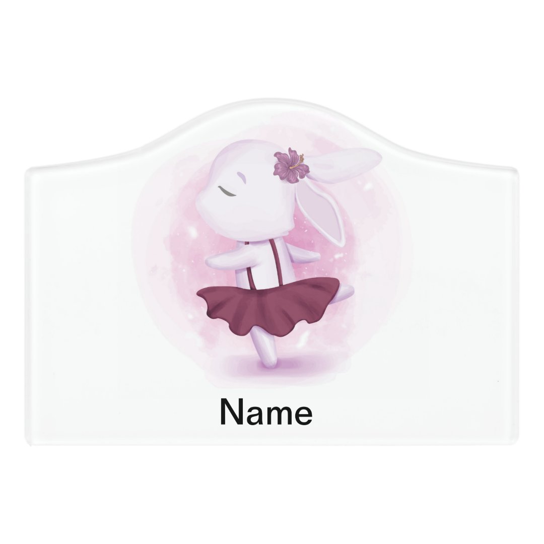 Personalized girls bedroom sign Bunny Rabbit | Zazzle