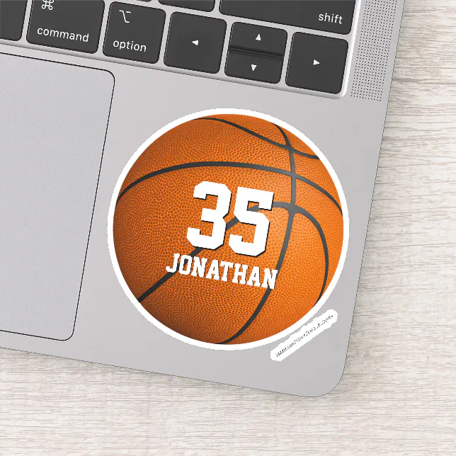 personalized girls boys basketball player gifts sticker | Zazzle