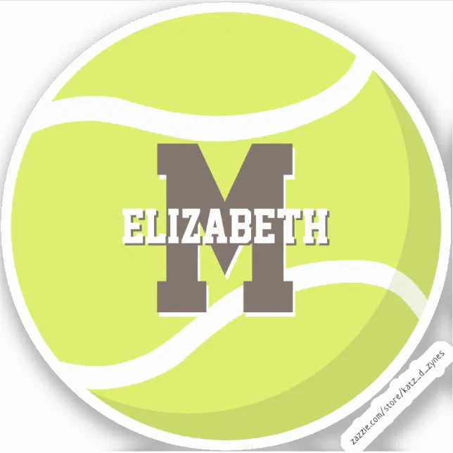 personalized girls boys tennis player sticker | Zazzle