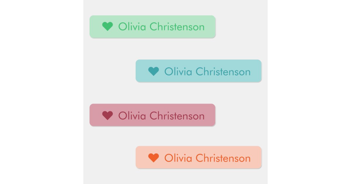 Personalized Girls Colorful Back-to-School Labels | Zazzle