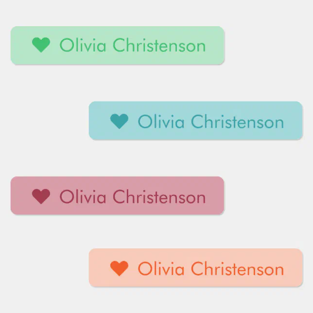 Personalized Girls Colorful Back-to-School Labels | Zazzle