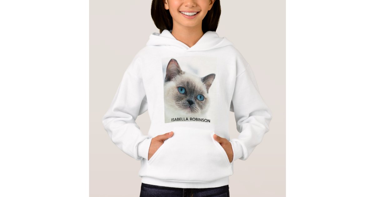 Personalized Girl's Photo and Name Custom Kid's Hoodie | Zazzle