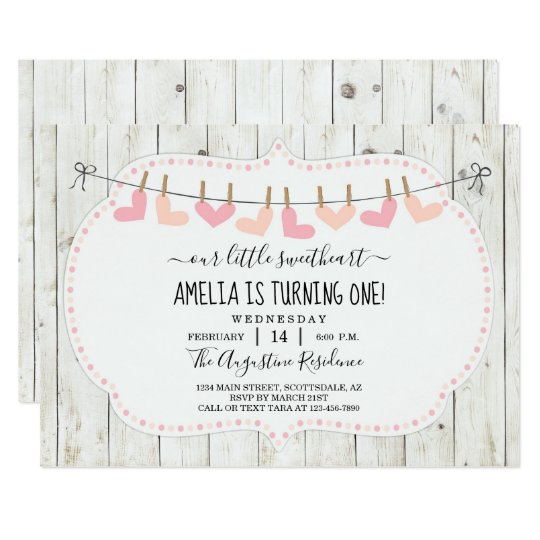 Personalized Girls Valentine Day Birthday Party Invitation | Zazzle.com