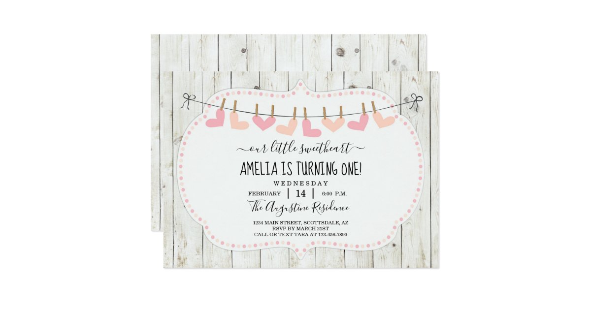 Personalized Girls Valentine Day Birthday Party Invitation | Zazzle.com