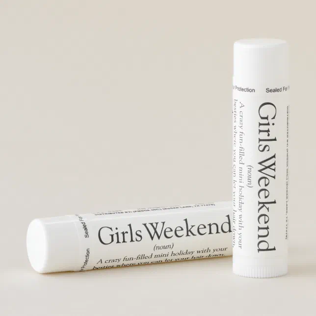 Personalized Girls Weekend Definition Lip Balm | Zazzle