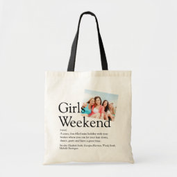 Personalized Girls Weekend Definition Photo Tote Bag | Zazzle