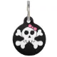 Personalized Girly Bow Skull Crossbones Pet Name Tag | Zazzle