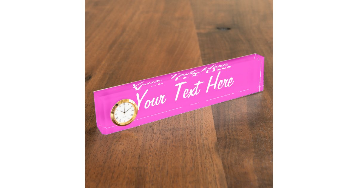Personalized Girly Hot Pink Color Customize This! Name Plate | Zazzle