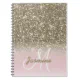 Personalized Girly Pink Gold Glitter Sparkles Name Notebook | Zazzle