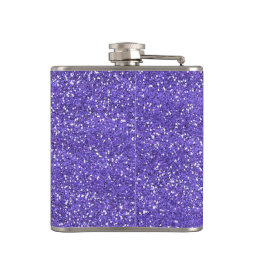 Personalized Girly Purple Sparkle Glitter Monogram Flask | Zazzle