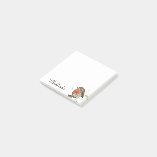Personalized Girly Robin Bird Post-it Notes | Zazzle