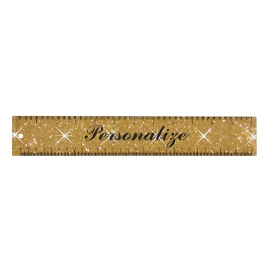 Personalized glamorous gold glitter 12 inch ruler | Zazzle.com