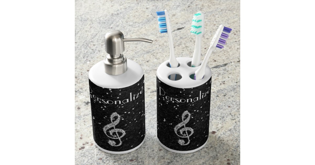 Personalized Glitzy Sparkly Diamond Music Note Soap Dispenser ...