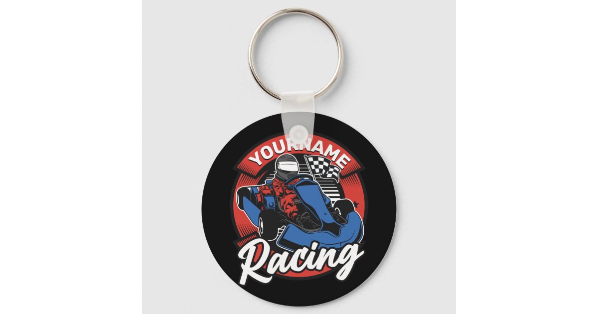 Personalized Go Kart Extreme Racing Karting Race Keychain | Zazzle