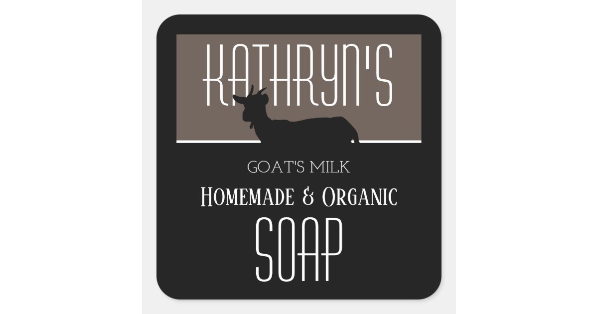 Personalized Goat's Milk Soap Square Sticker | Zazzle