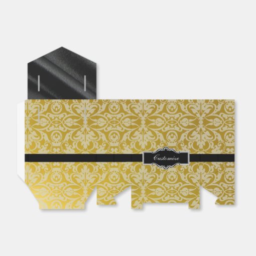 Personalized Gold & Black Tent Favor Box | Zazzle