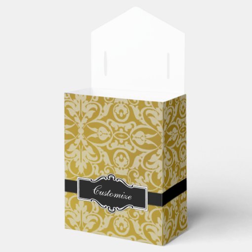 Personalized Gold & Black Tent Favor Box | Zazzle