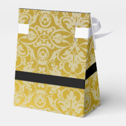 Personalized Gold & Black Tent Favor Box | Zazzle