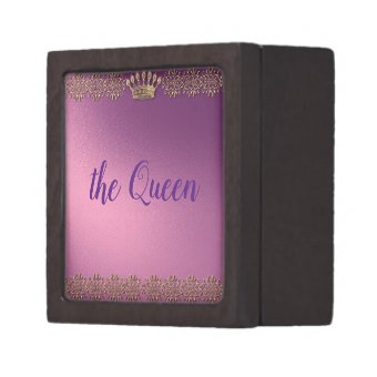 Personalized gold faux glitter crown gift box | Zazzle