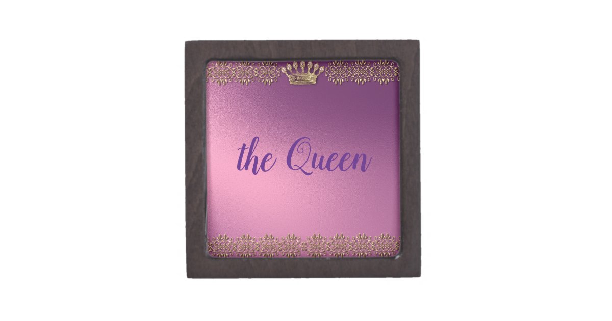 Personalized gold faux glitter crown gift box | Zazzle