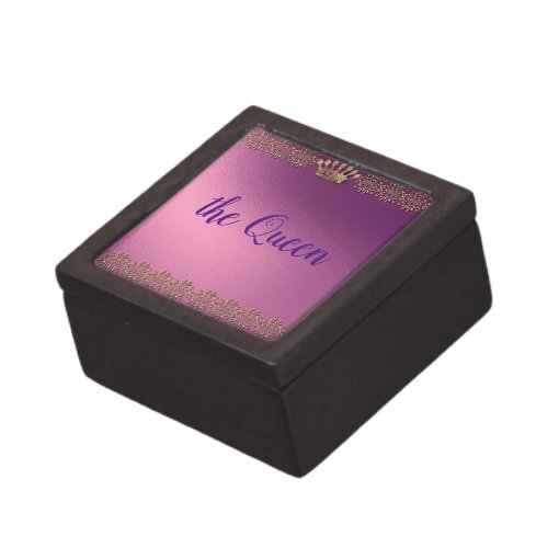Personalized gold faux glitter crown gift box | Zazzle