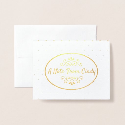 Personalized Gold Foil Note Card | Zazzle