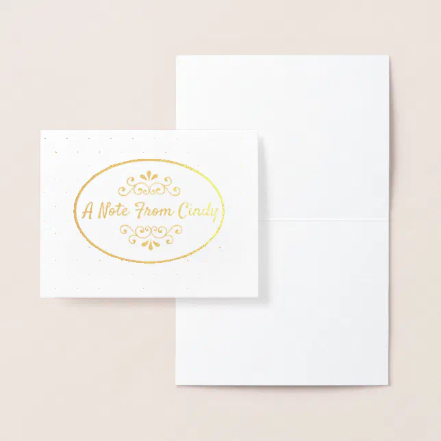 Personalized Gold Foil Note Card | Zazzle