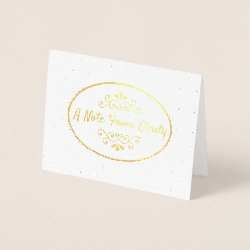 Personalized Gold Foil Note Card | Zazzle