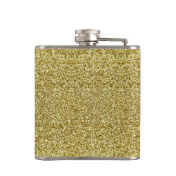 Personalized Gold Glitter Flask | Zazzle
