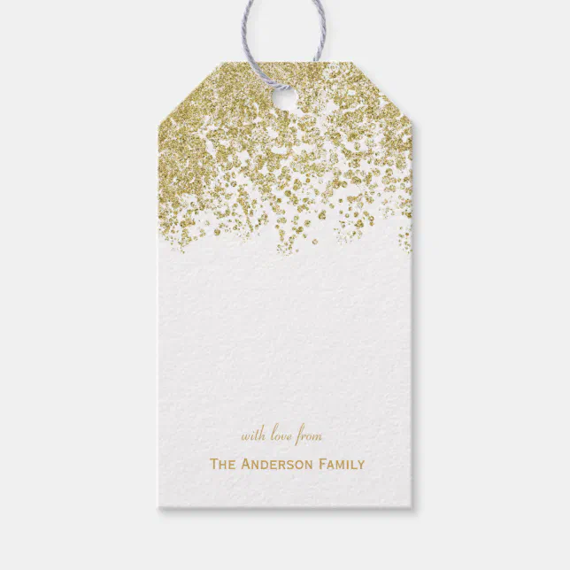 Personalized Gold Glitter Gift Tags | Zazzle