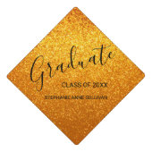 Personalized Gold Glitter Graduation Cap Topper | Zazzle