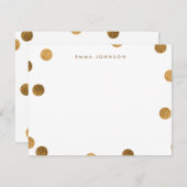 Personalized Gold Glitter Modern Polka Dot Note Card | Zazzle