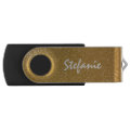 Personalized gold glitter swivel USB flash drive | Zazzle