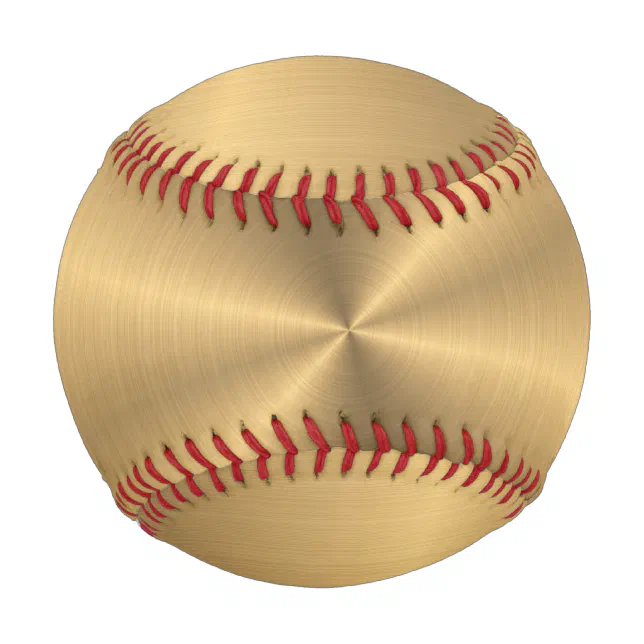 Personalized Gold Metallic Radial Texture Baseball | Zazzle
