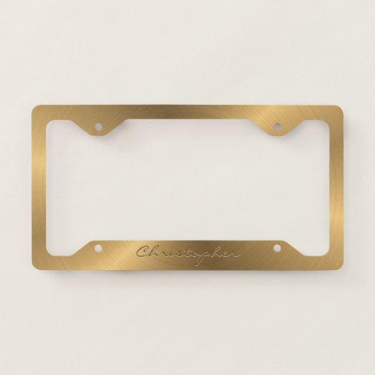 Personalized Gold Metallic Radial Texture License Plate Frame | Zazzle.com