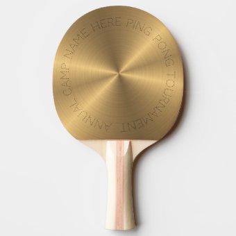 Personalized Gold Metallic Radial Texture Ping Pong Paddle | Zazzle