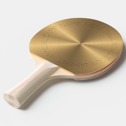 Personalized Gold Metallic Radial Texture Ping Pong Paddle | Zazzle
