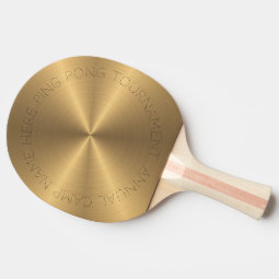 Personalized Gold Metallic Radial Texture Ping Pong Paddle | Zazzle