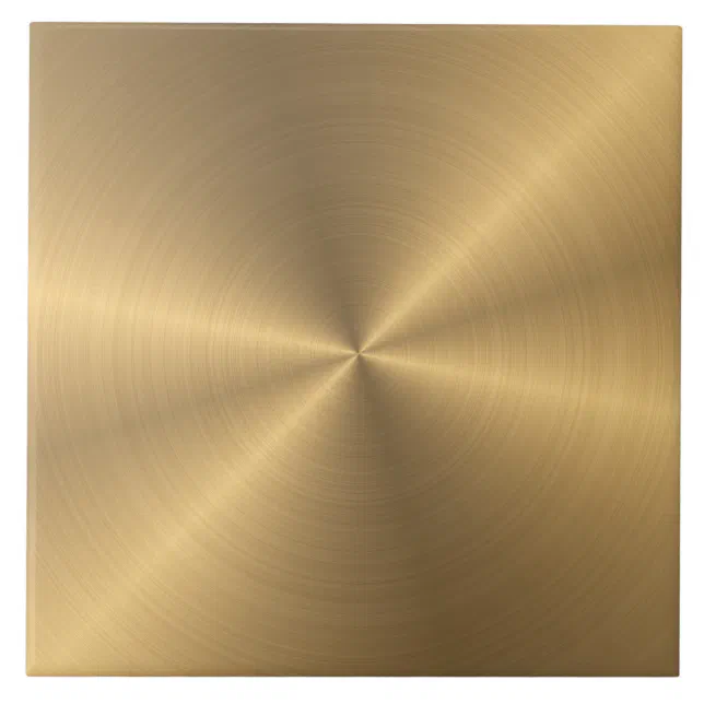 Personalized Gold Metallic Radial Texture Tile | Zazzle
