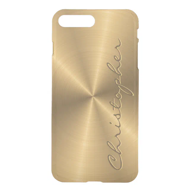 Personalized Gold Metallic Radial Texture Uncommon iPhone Case | Zazzle