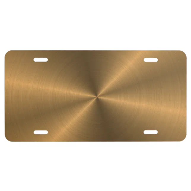 Personalized Gold Metallic Radial Texture v3 License Plate | Zazzle