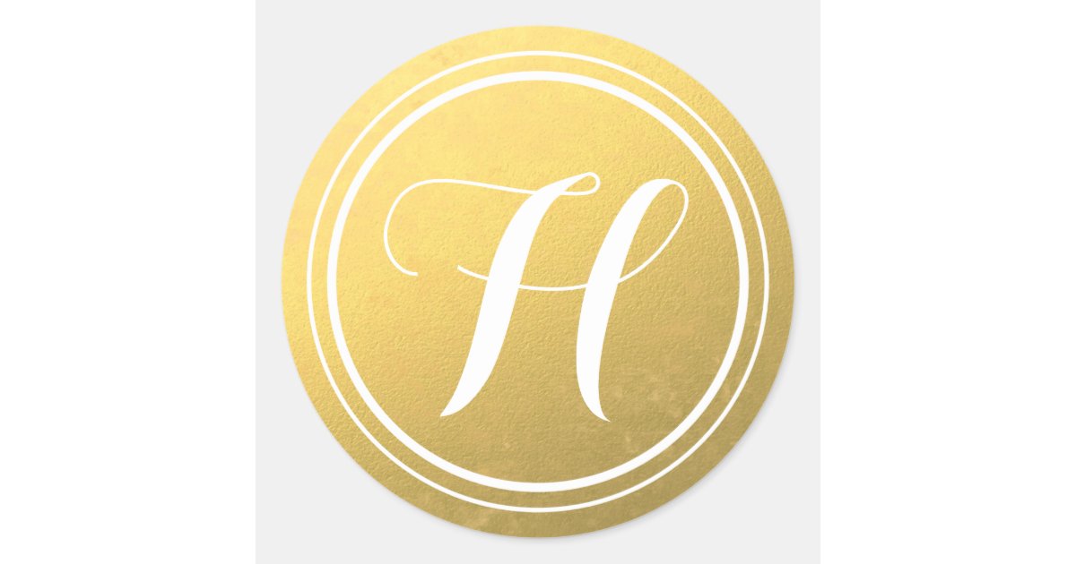 Personalized Gold Monogram Stickers | Zazzle.com