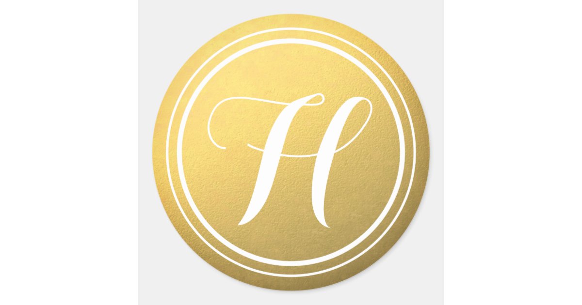 Personalized Gold Monogram Stickers | Zazzle