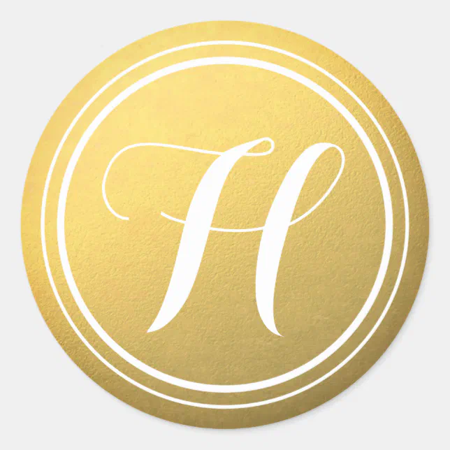 Personalized Gold Monogram Stickers | Zazzle
