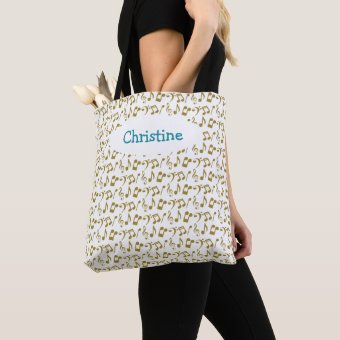 Personalized Gold Music Note Tote Bag | Zazzle