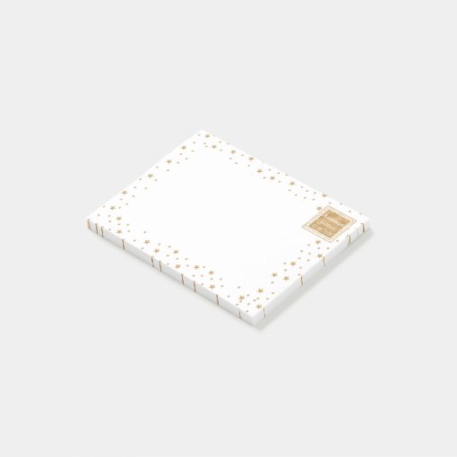 Personalized Gold Star Glitter Sparkle White Cute Post-it Notes | Zazzle