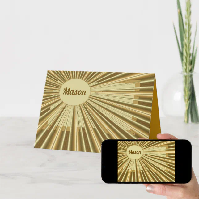 Personalized Golden Design Golden Birthday Card | Zazzle